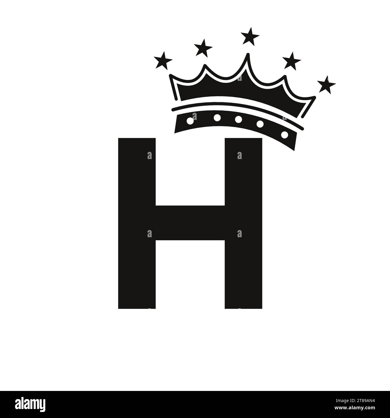 Crown Logo On Letter H With Star Icon. Luxury Symbol Vector Template ...