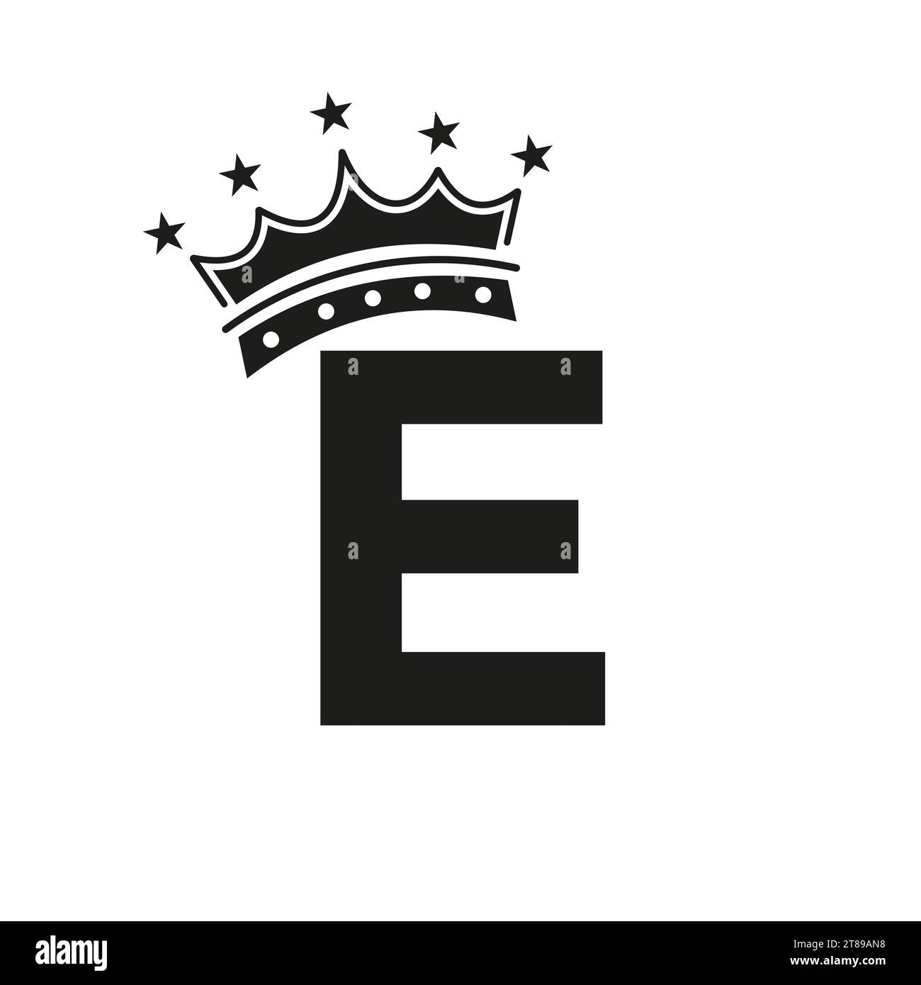 Crown Logo On Letter E With Star Icon. Luxury Symbol Vector Template ...