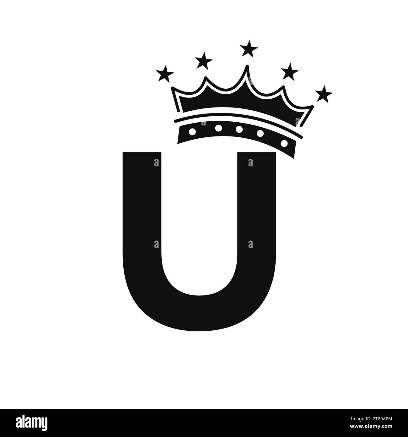 Crown Logo On Letter U With Star Icon. Luxury Symbol Vector Template ...