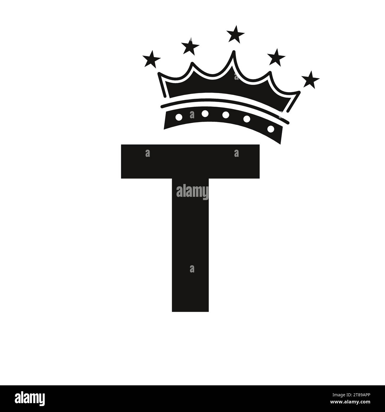 Crown Logo On Letter T With Star Icon. Luxury Symbol Vector Template ...
