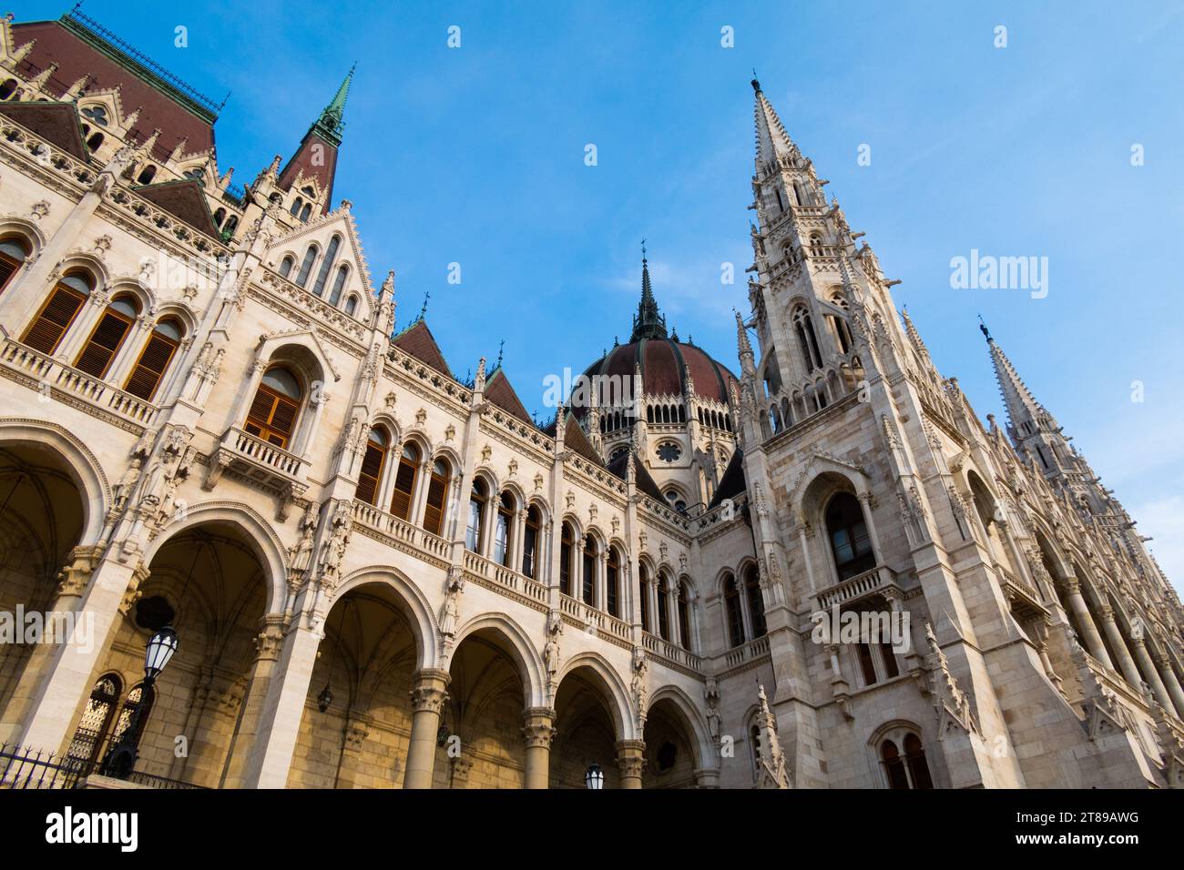 Budapest parliament buildings on a clear day Stock Photo - Alamy