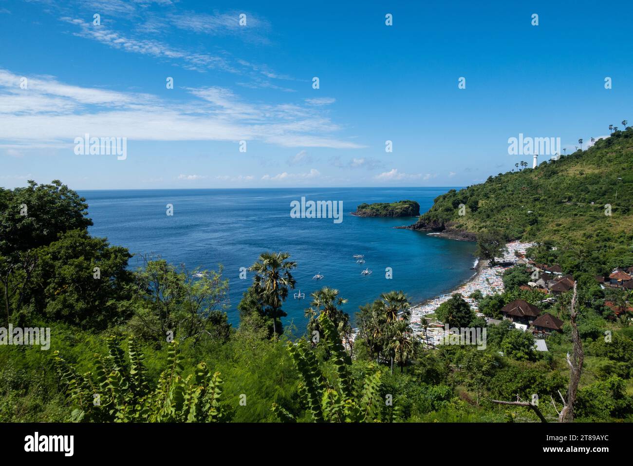 Secluded cove in Amed, Bali Stock Photo - Alamy