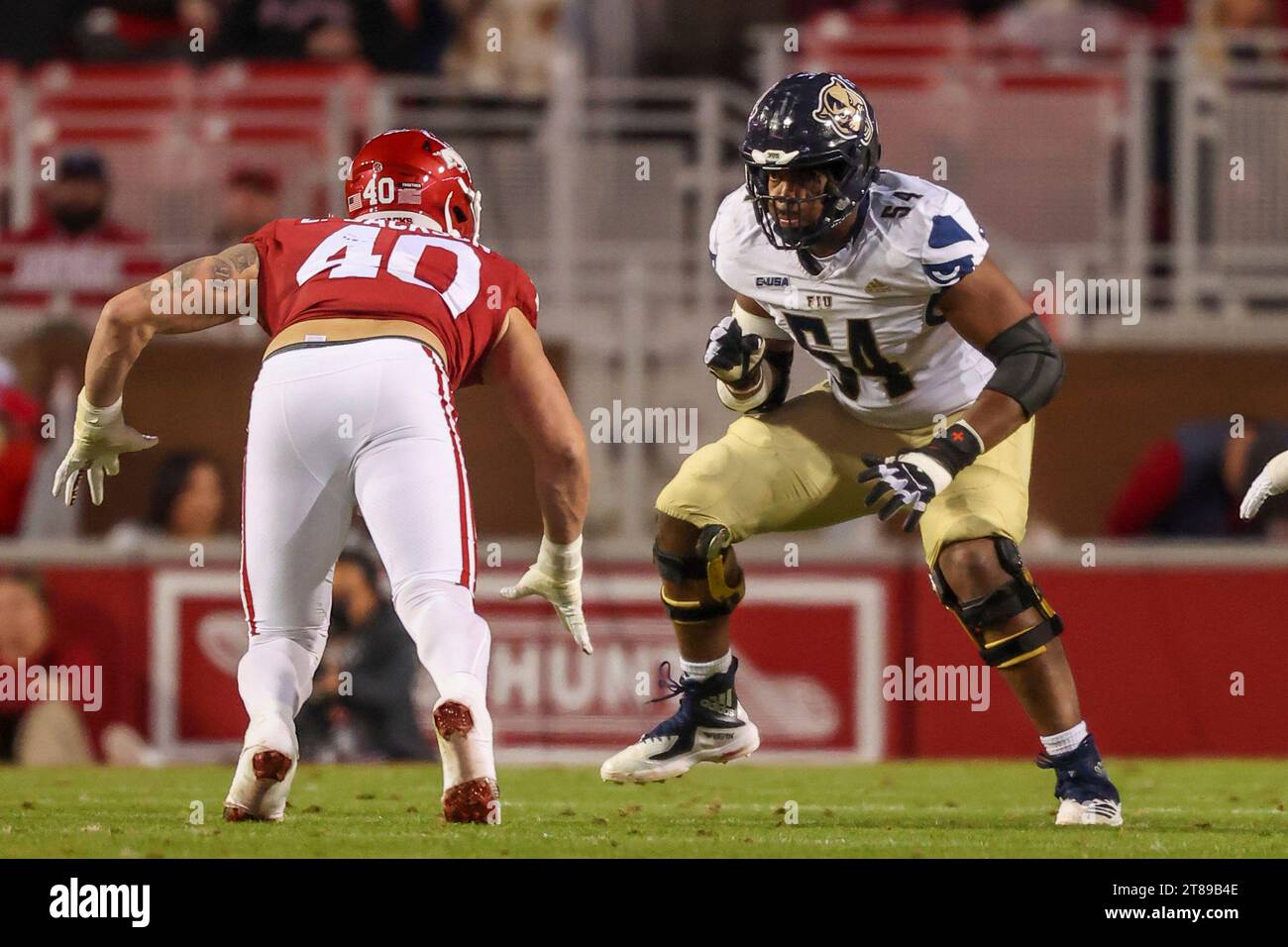 November 18, 2023: Phillip Houston #54 FIU right tackle comes out of ...