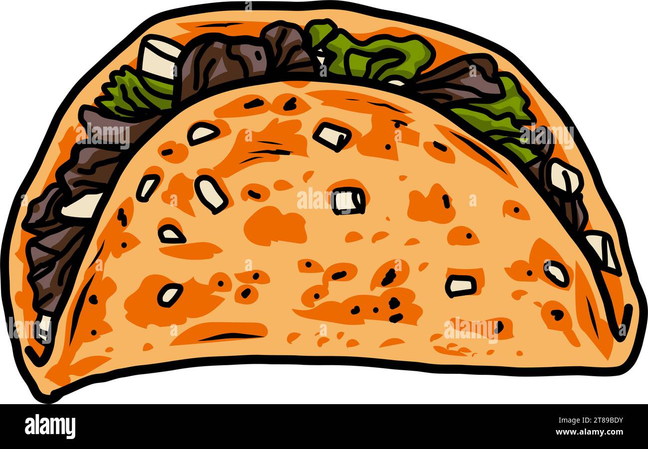 Tacos Birria Taco Quesabirria Quesadilla Drawing Art Illustration ...