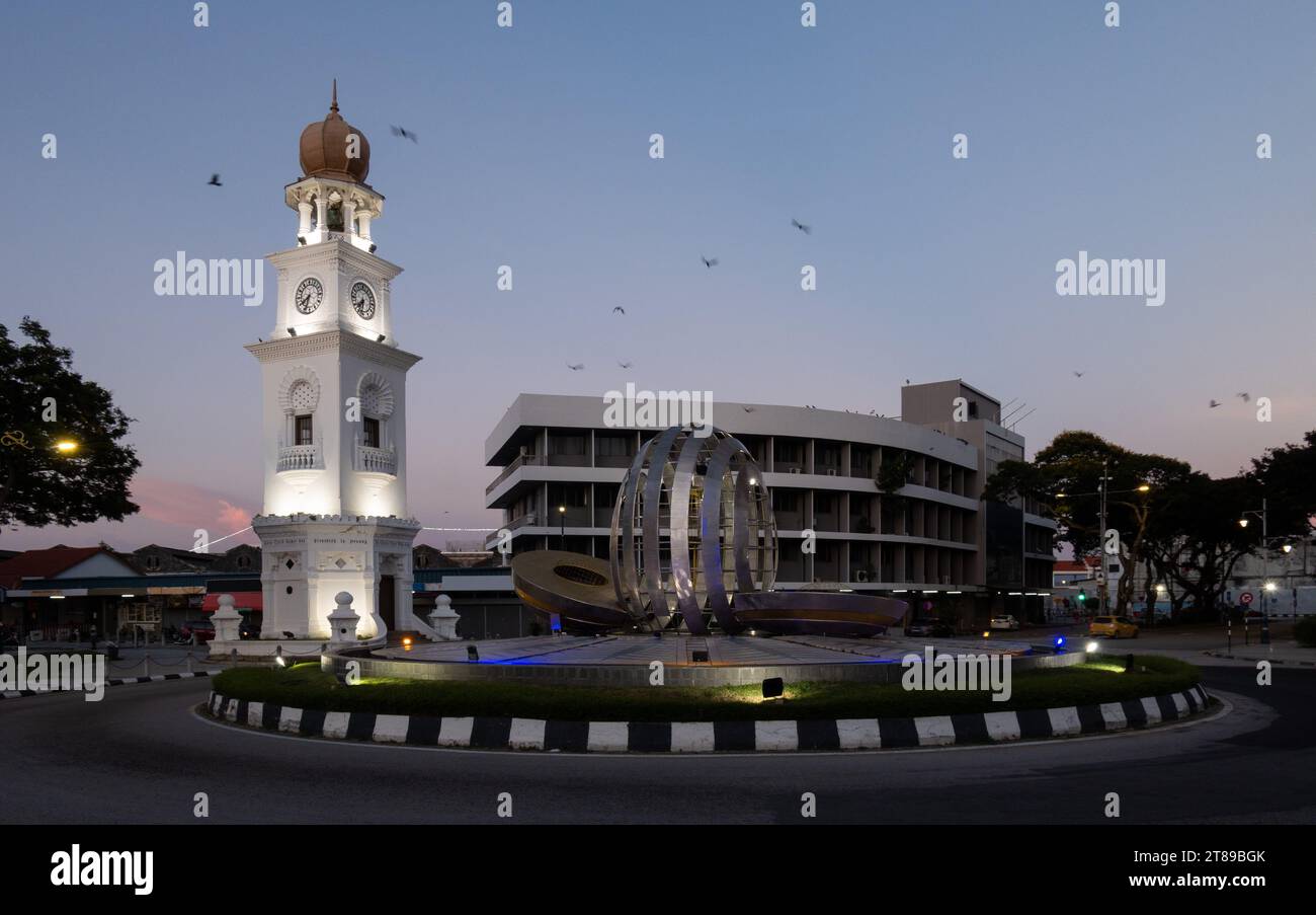 The Victoria Jubilee Clock Tower in George Town, Penang, Malaysia Stock ...