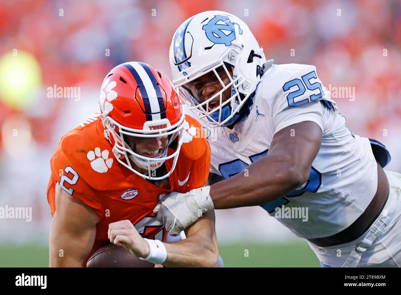 CLEMSON, SC - NOVEMBER 18: North Carolina Tar Heels linebacker Kaimon ...