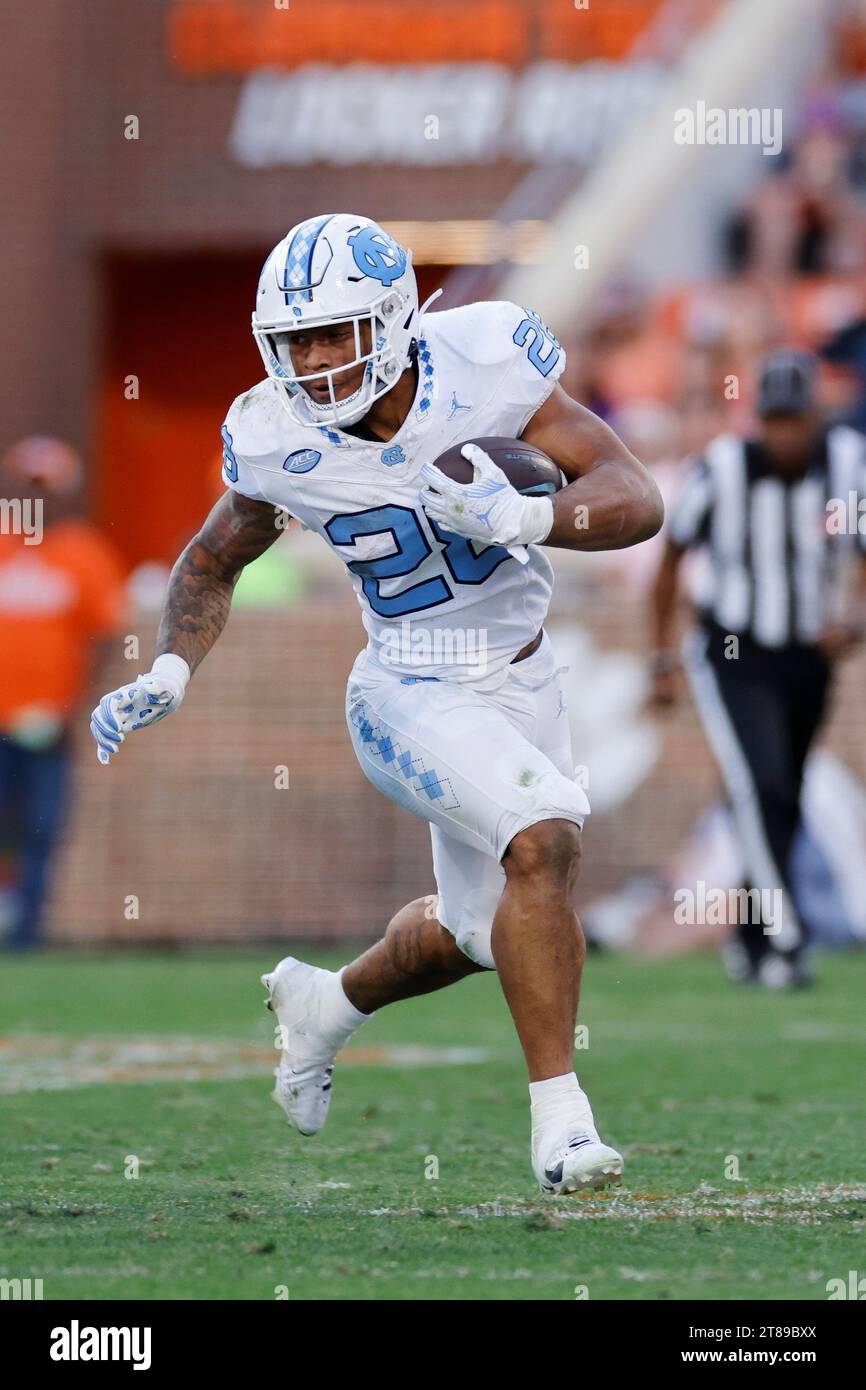CLEMSON, SC - NOVEMBER 18: North Carolina Tar Heels running back ...