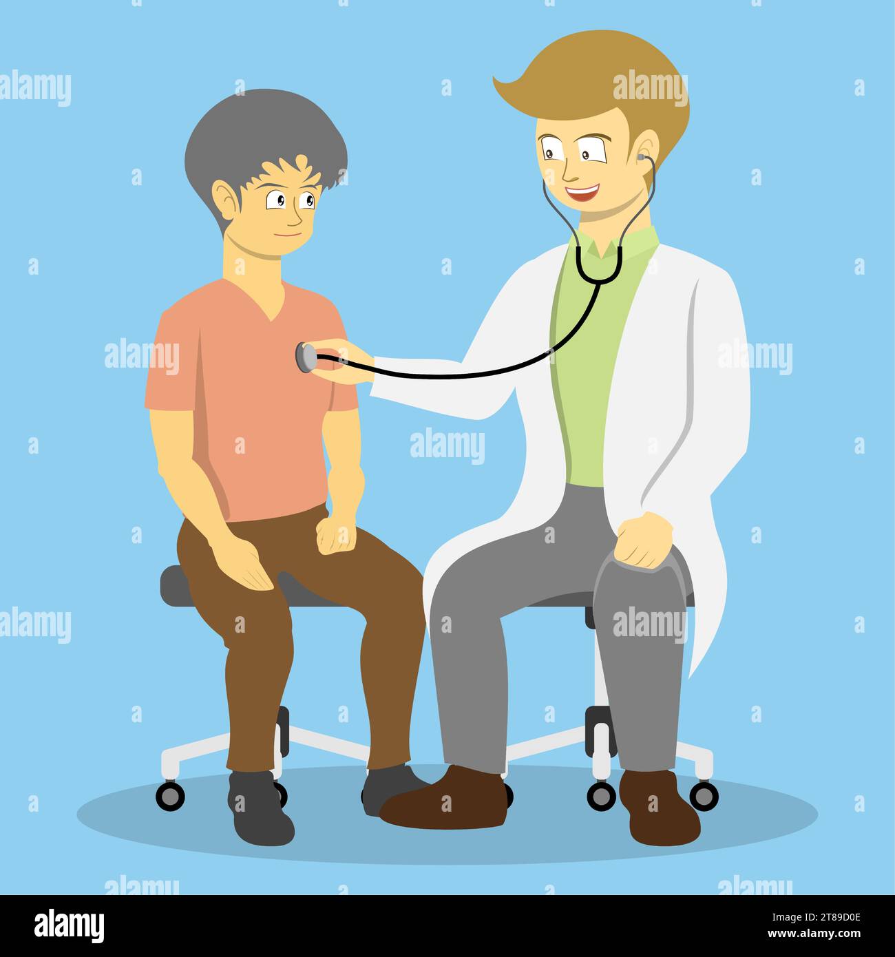 Young male chest pain doctor Stock Vector Images - Alamy