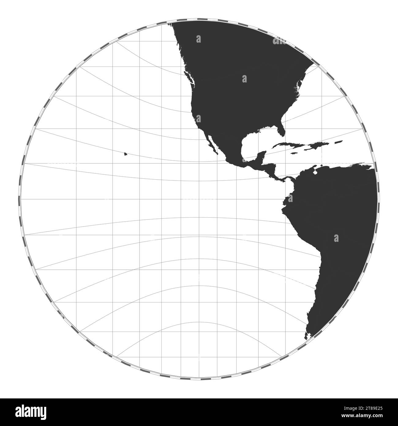 Vector world map. Gnomonic projection. Plain world geographical map ...