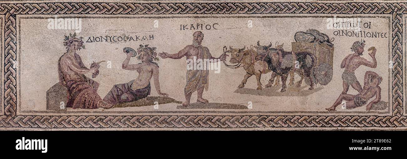 Mosaic from the atrium of the house of Dionysus. Paphos. Cyprus. The ...