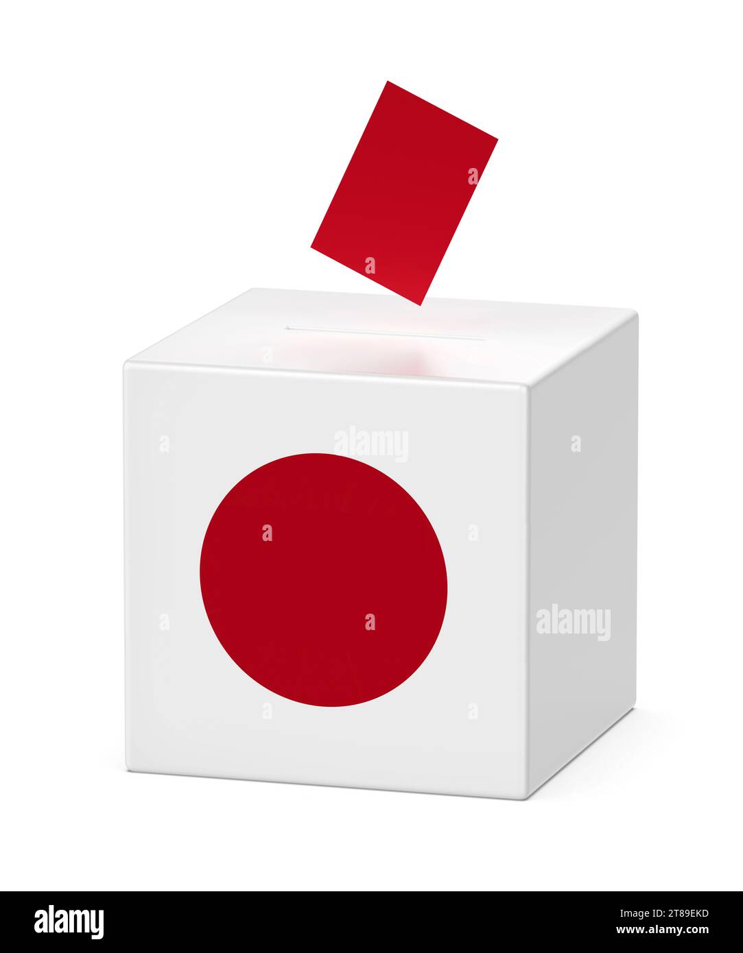Ballot box with the national flag of Japan on white background Stock ...