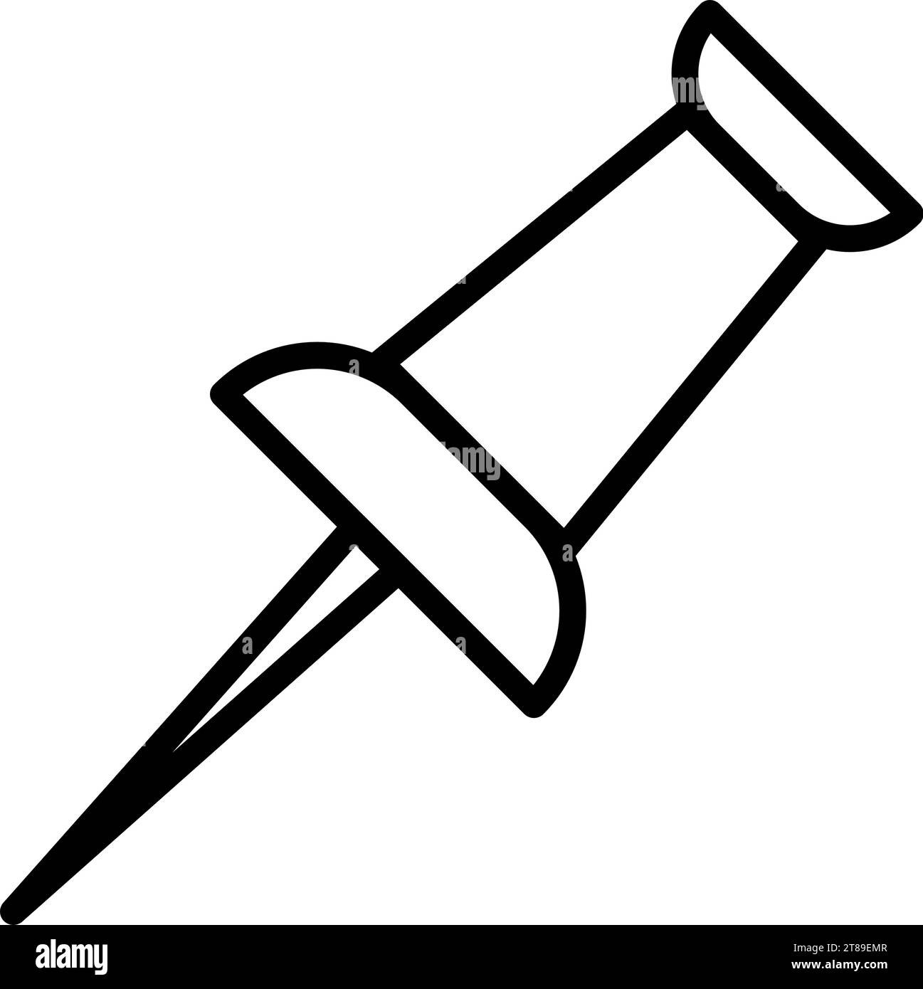 Push pin icon linear Cut Out Stock Images & Pictures - Alamy