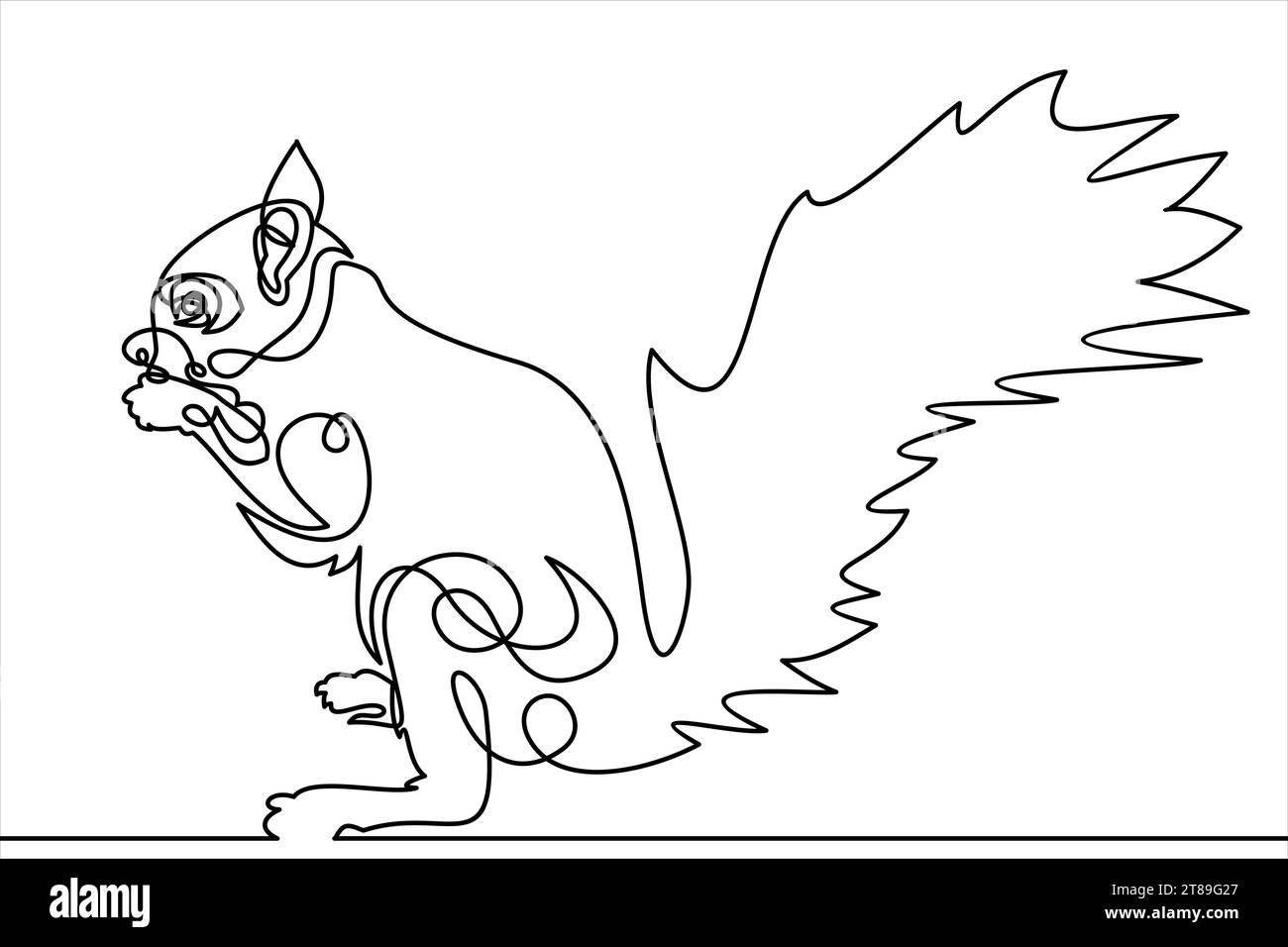 squirrel vector line icon, sign, illustration on background, editable ...