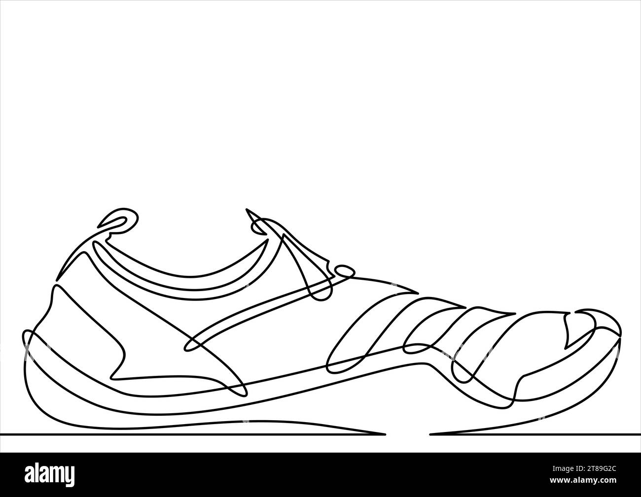 Vector illustration of sneakers. Sports shoes in a line style. Continuous one line Stock Vector ...