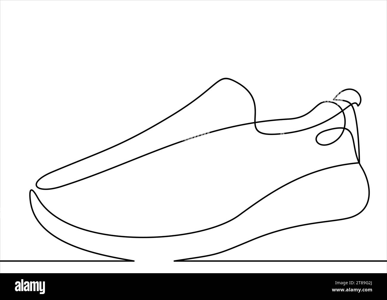 Vector illustration of sneakers. Sports shoes in a line style. Continuous one line Stock Vector ...