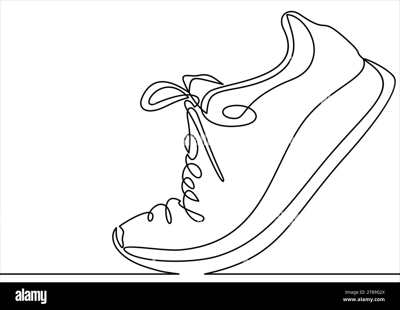 Vector illustration of sneakers. Sports shoes in a line style. Continuous one line Stock Vector ...