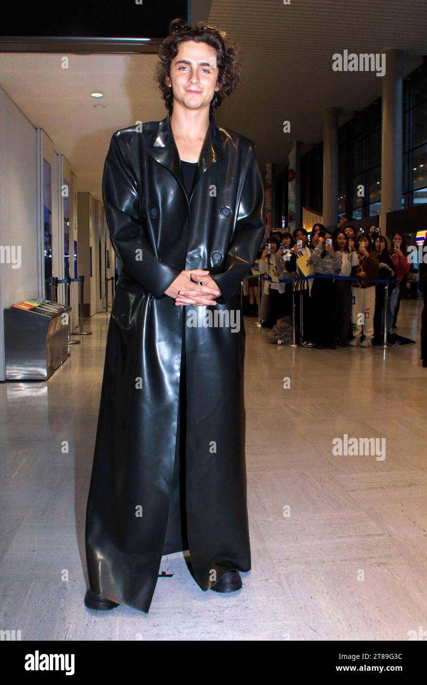 Timothee Chalamet bei der Ankunft am Flughafen Tokio-Narita. Narita, 18 ...