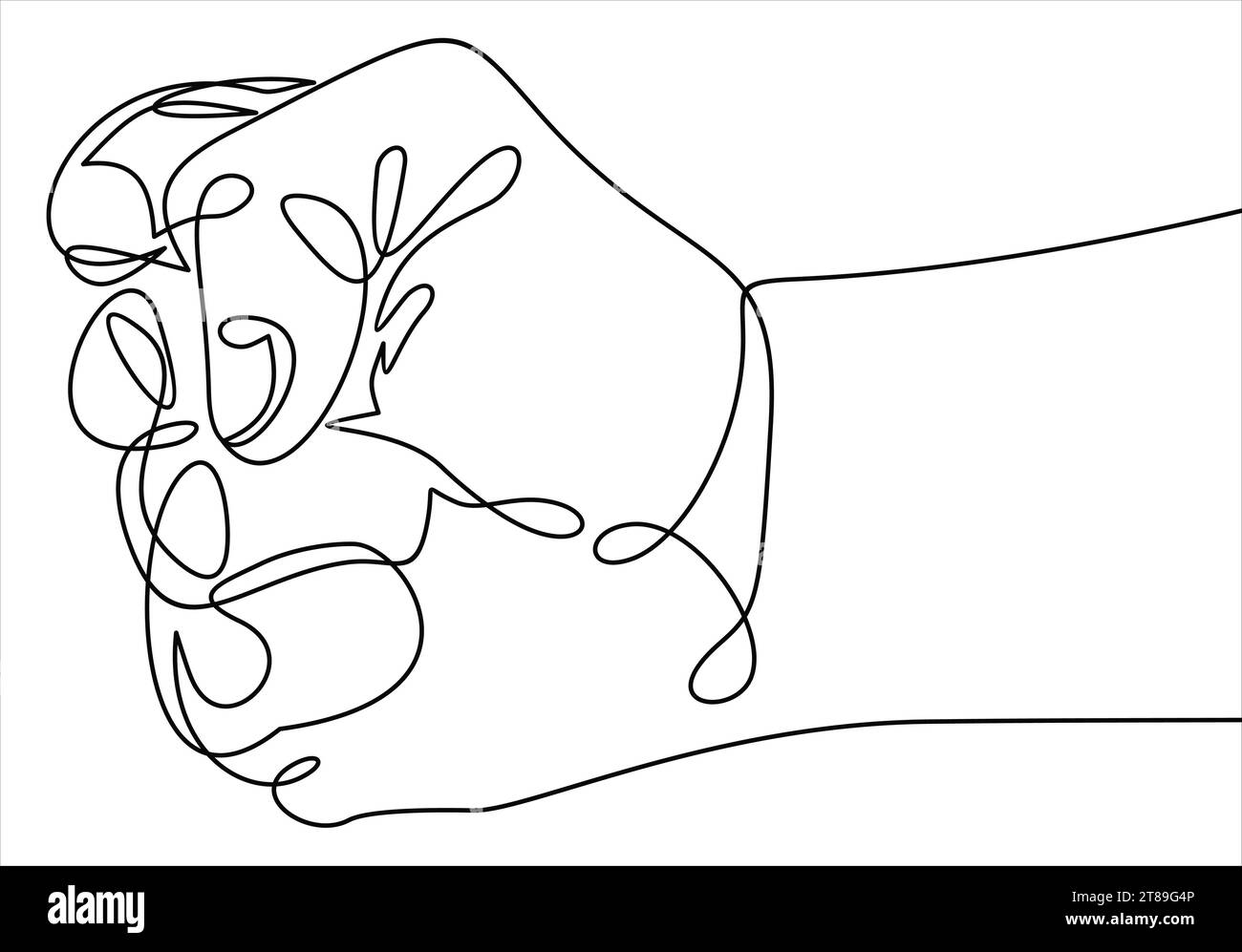 Single line drawing strong Stock Vector Images - Alamy