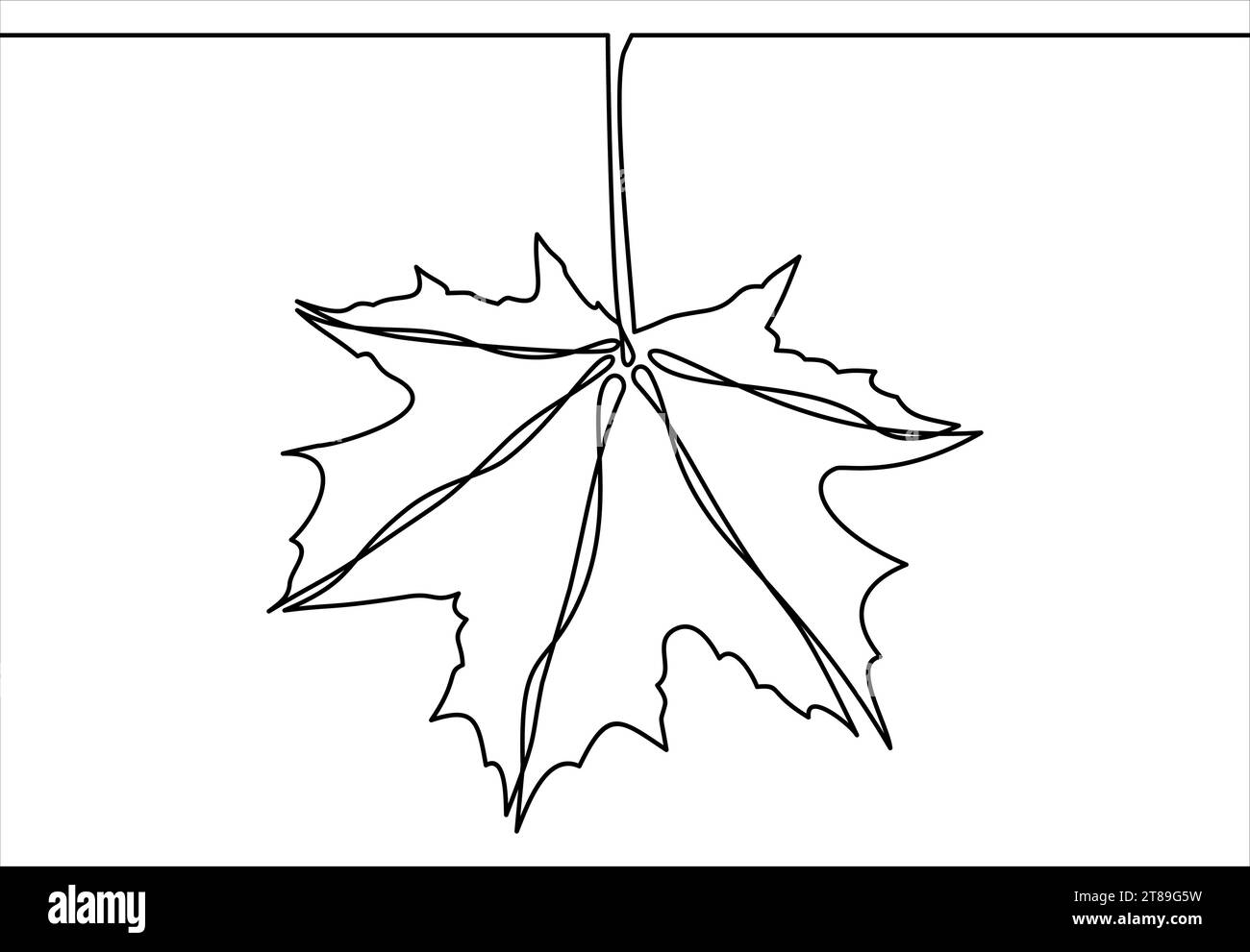 Autumn leafs illustration-continuous line drawing Stock Vector Image ...