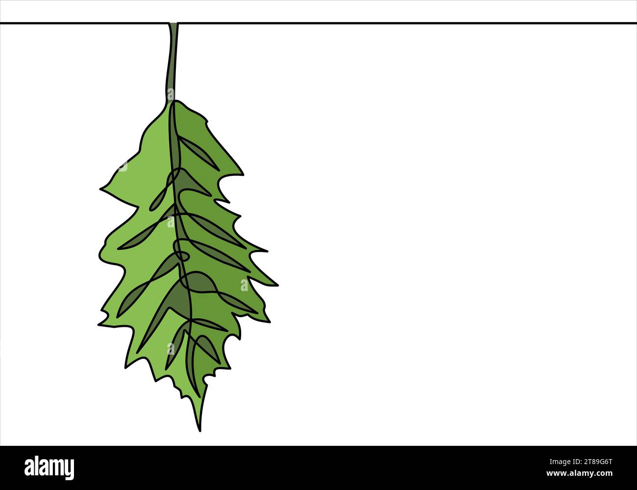 Autumn leafs illustration-continuous line drawing Stock Vector Image ...