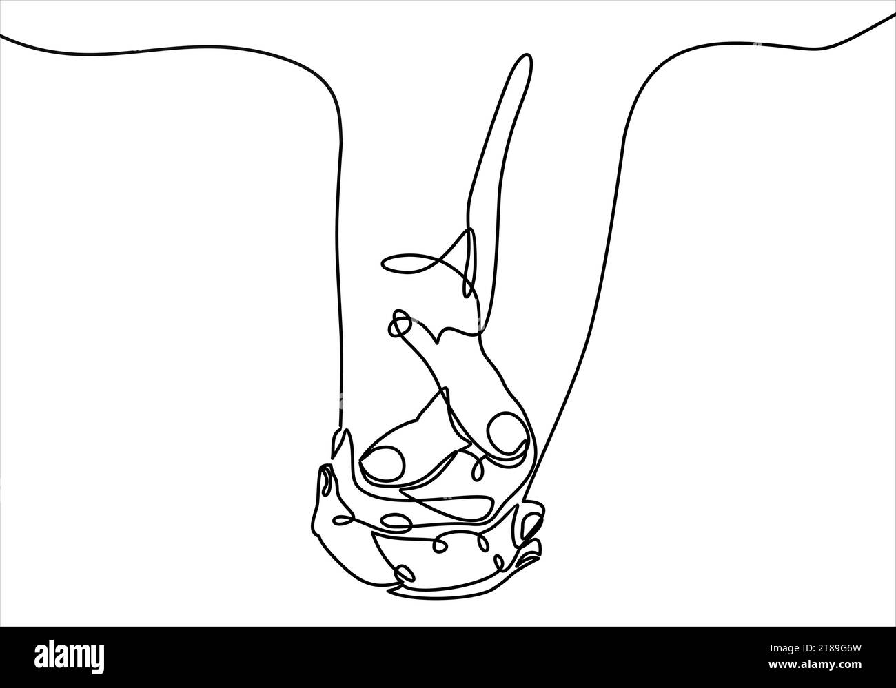 Friendship and love concept between man and woman-continuous line ...