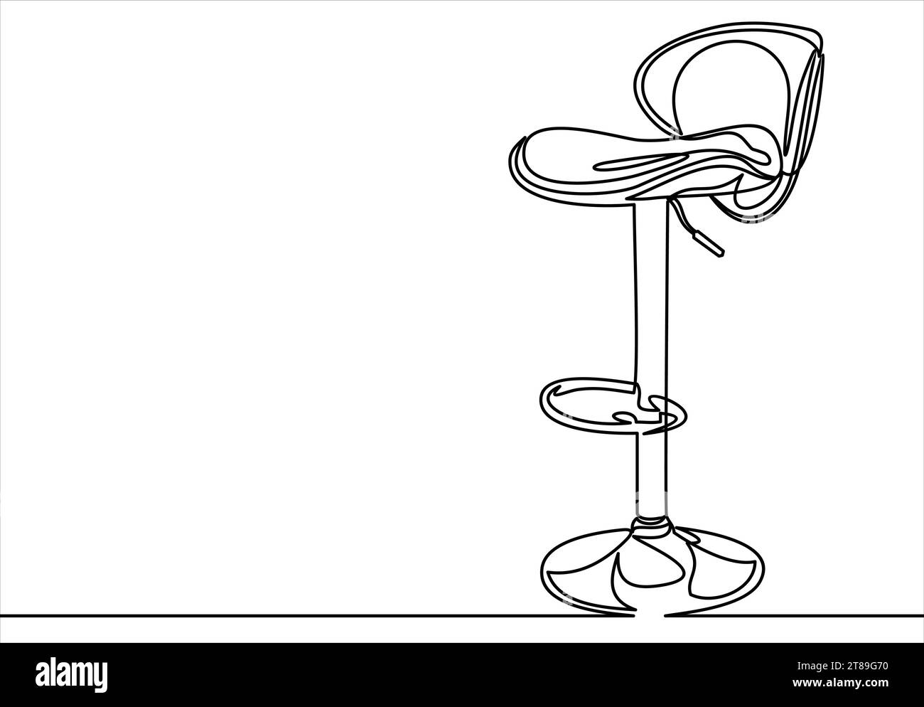 one line drawing of isolated vector object - modern chair Stock Vector ...