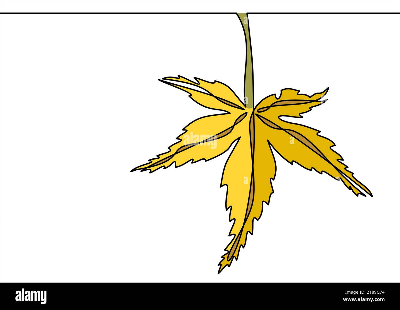 Autumn leafs illustration-continuous line drawing Stock Vector Image ...