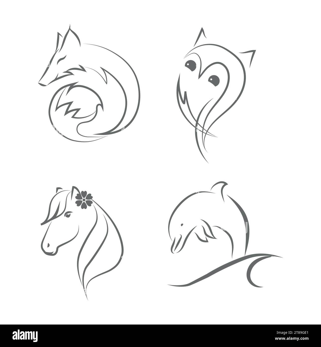 Lines fox vector Cut Out Stock Images & Pictures - Alamy