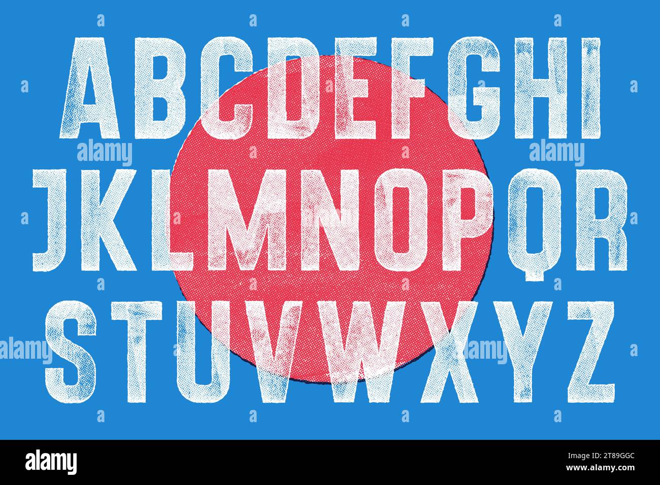 Screen Print Texture. Bold Condensed Font with a rough Halftone screen ...