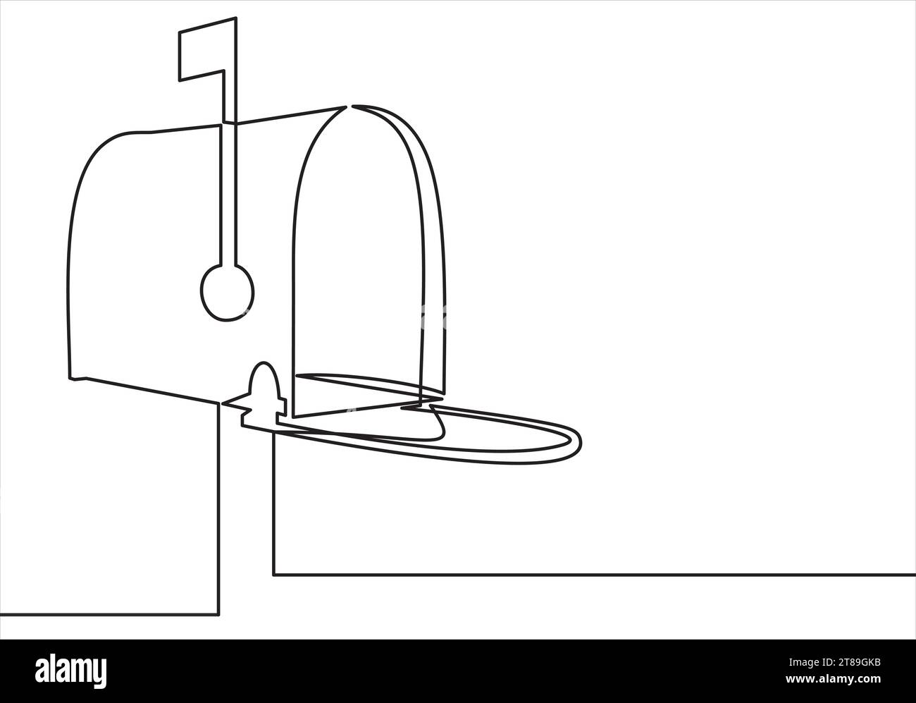 Mailbox closed, flag up.Vector continuous line Stock Vector Image & Art ...