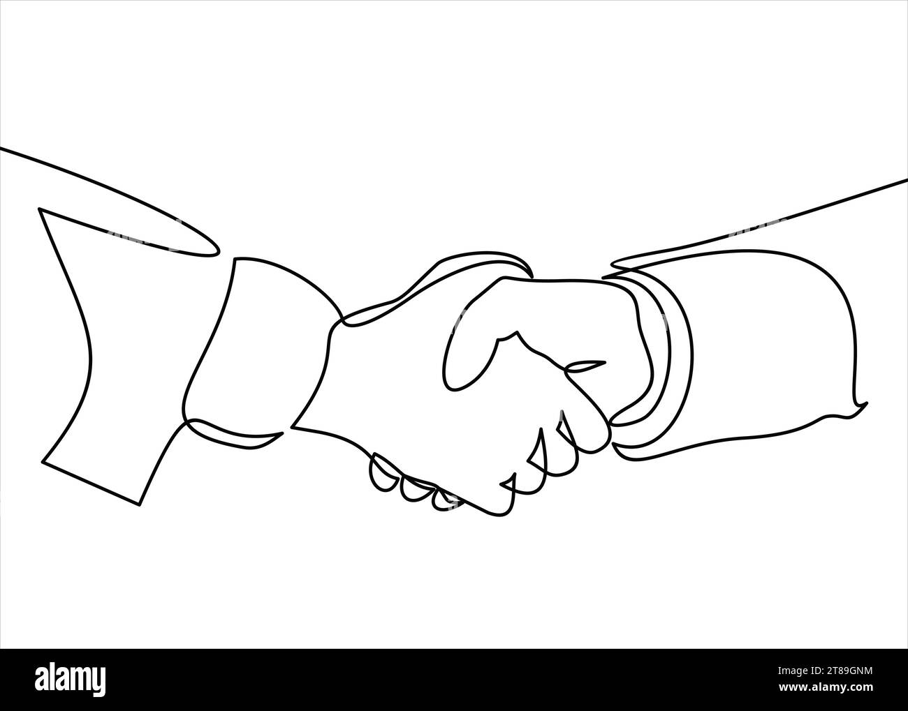 Handshake Continuous Line Vector Drawing Business Agreement Vector
