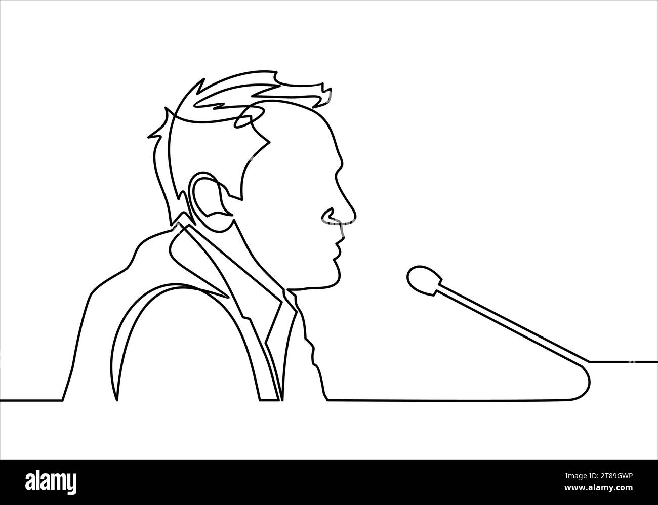 Business conference, business meeting. Man at rostrum in front of ...