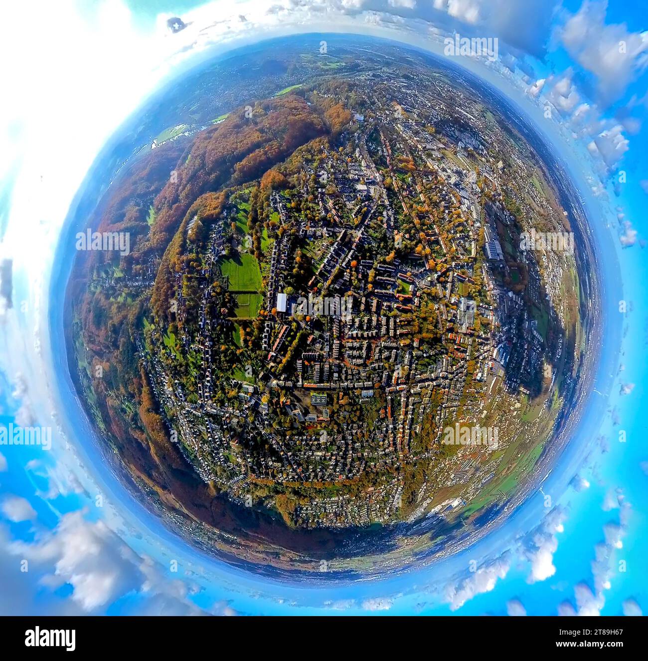 Aerial view, local view of Ortstel Annen residential area with ...