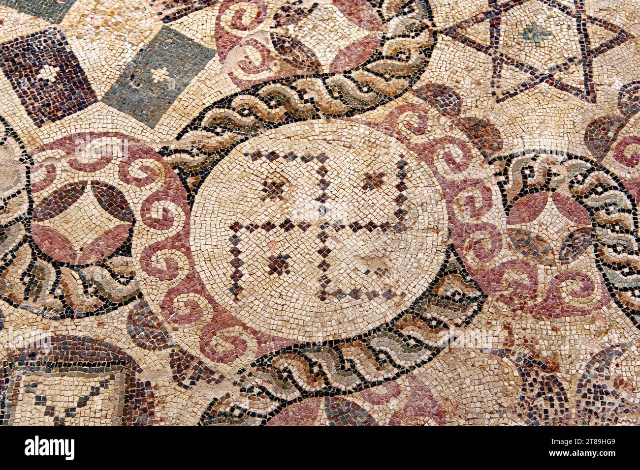 Antique mosaic depicting a swastika on the floor of the house of ...