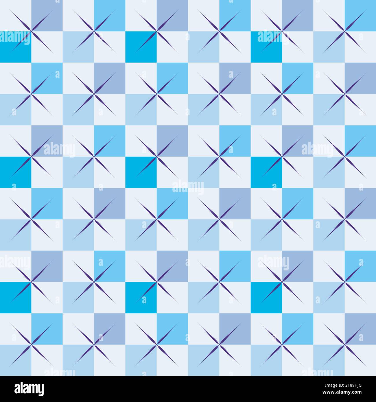 Checker board, star shape abstract seamless pattern. Decorative ...