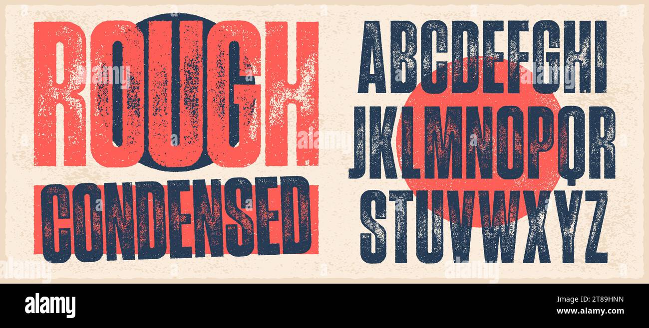 Rough Condensed Font. Works well at small sizes. Detailed individually ...