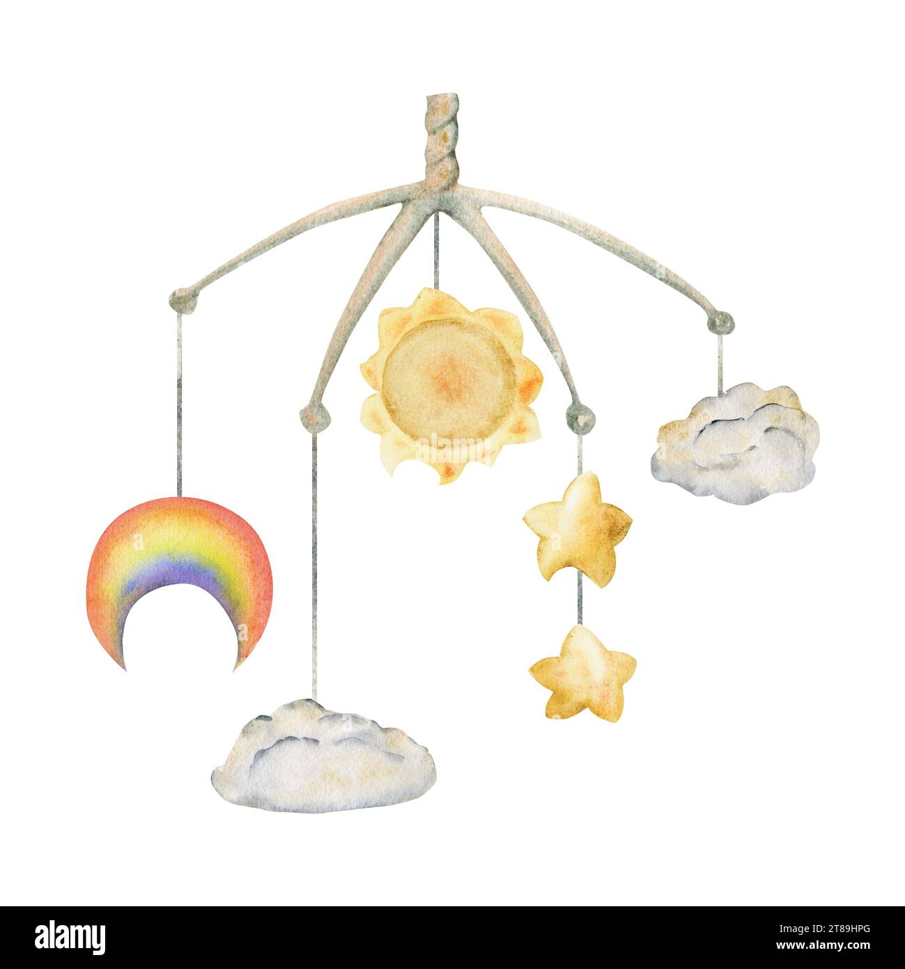 Watercolor hand drawn illustration, mobile design, magical cosmos ...