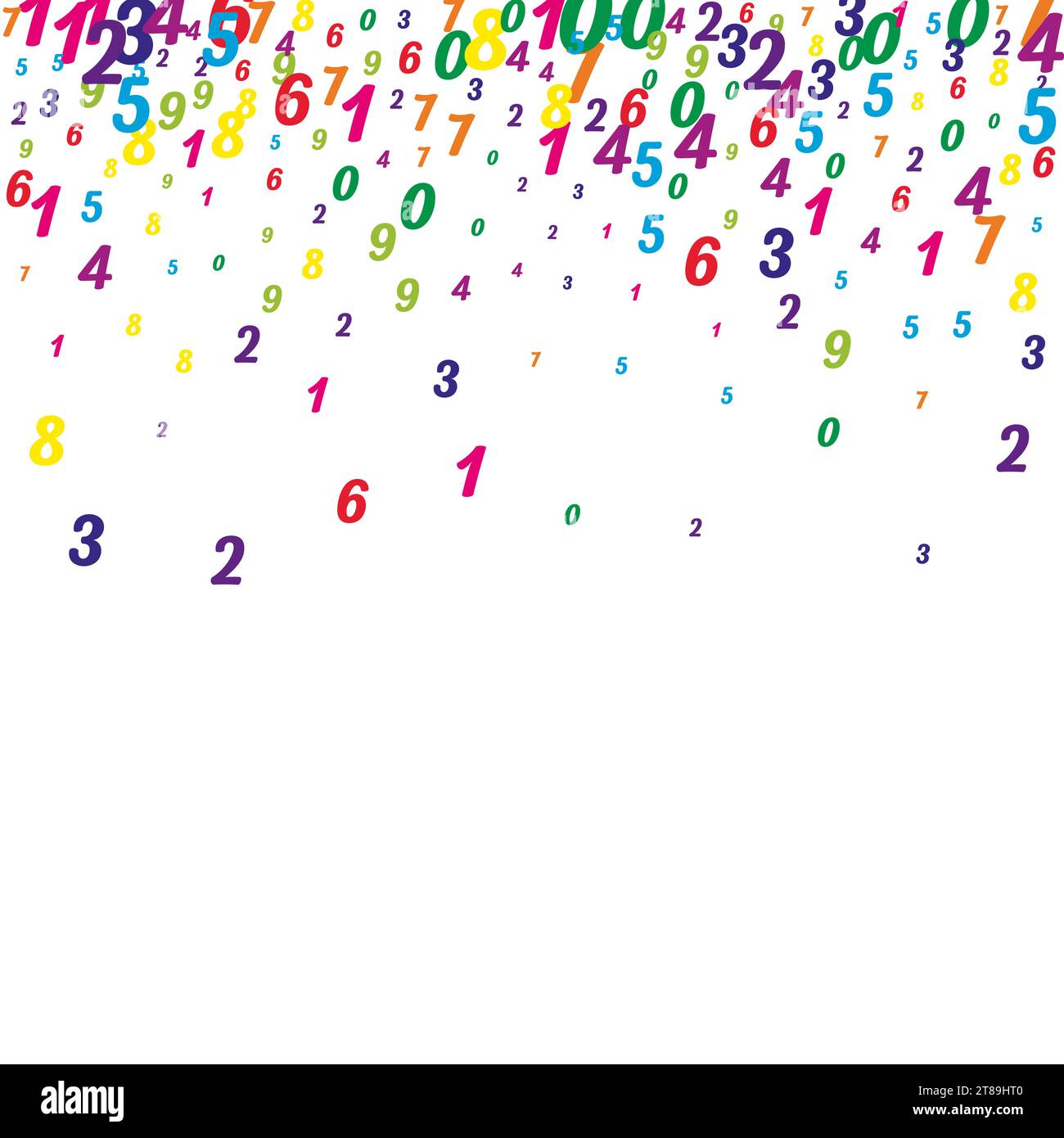 Flying colorful digits and numbers. School math notebook cover. Back to ...