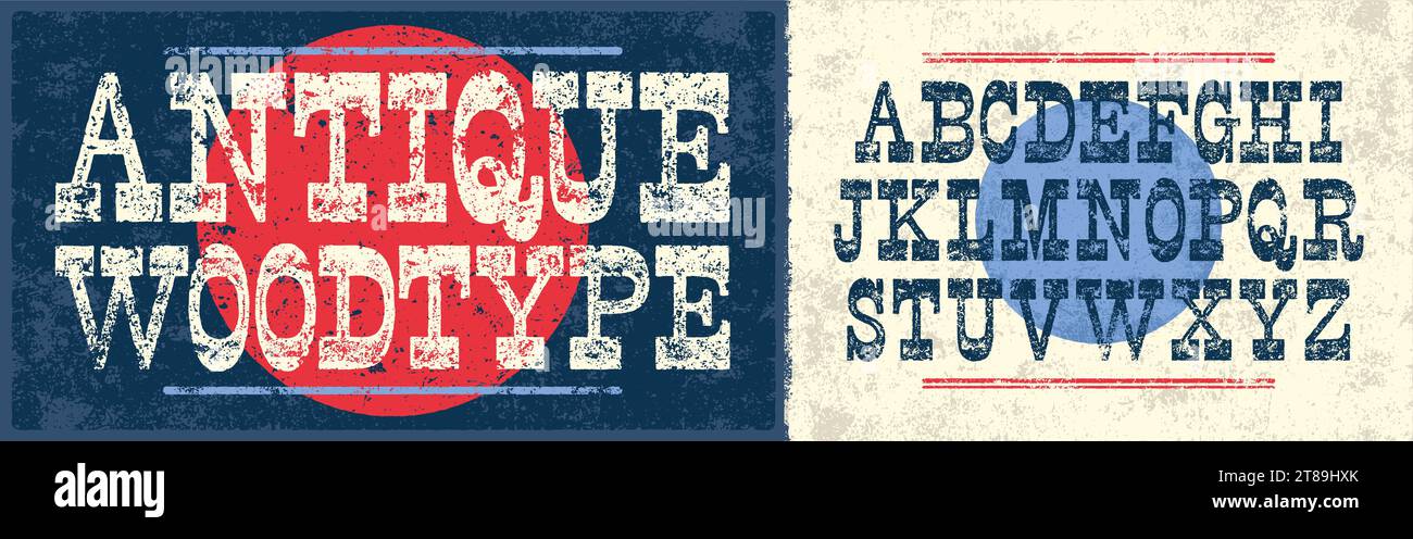 Bold, Slab Serif Letterpress Font with ink traps and a rough rolled ink ...
