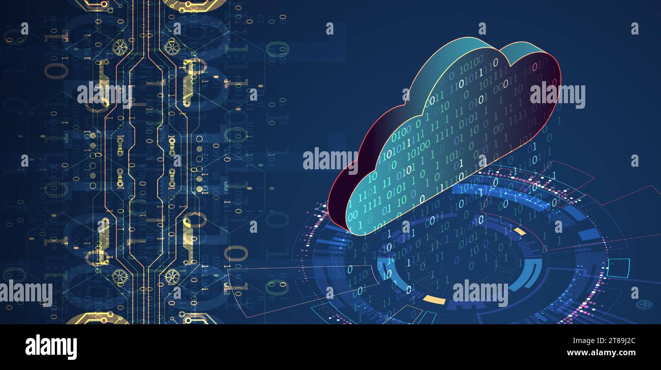 Cloud computing concept.Abstract connection technology background. Hand drawn vector Stock ...