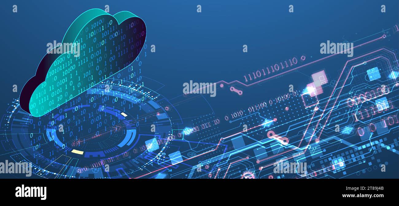 Cloud computing concept.Abstract connection technology background. Hand drawn vector Stock ...