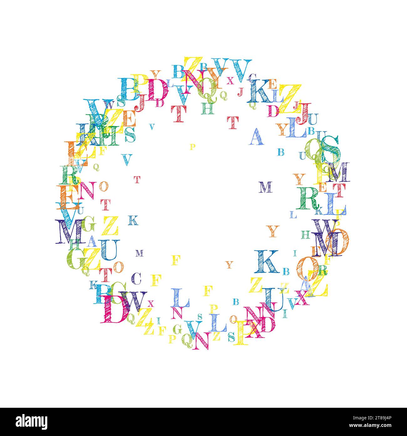 Concept of school background. Colorful childish falling letters of ...