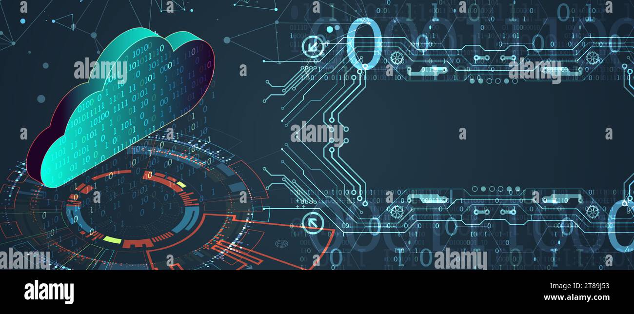 Cloud computing concept.Abstract connection technology background. Hand drawn vector Stock ...