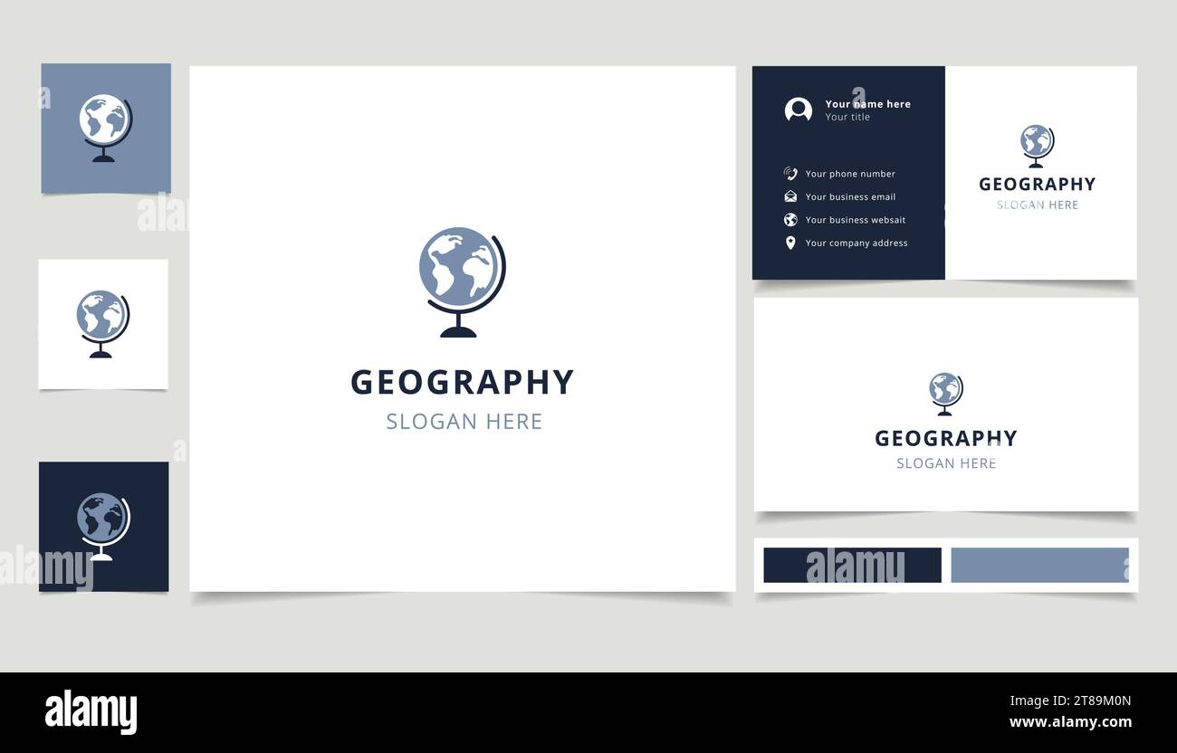 Geography logo design with editable slogan. Branding book and business ...