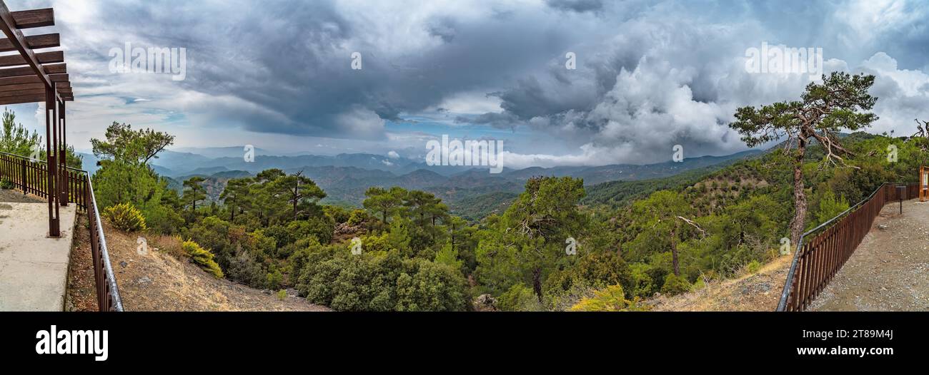 Observation deck with panoramic views of the Cyprus mountains near the ...