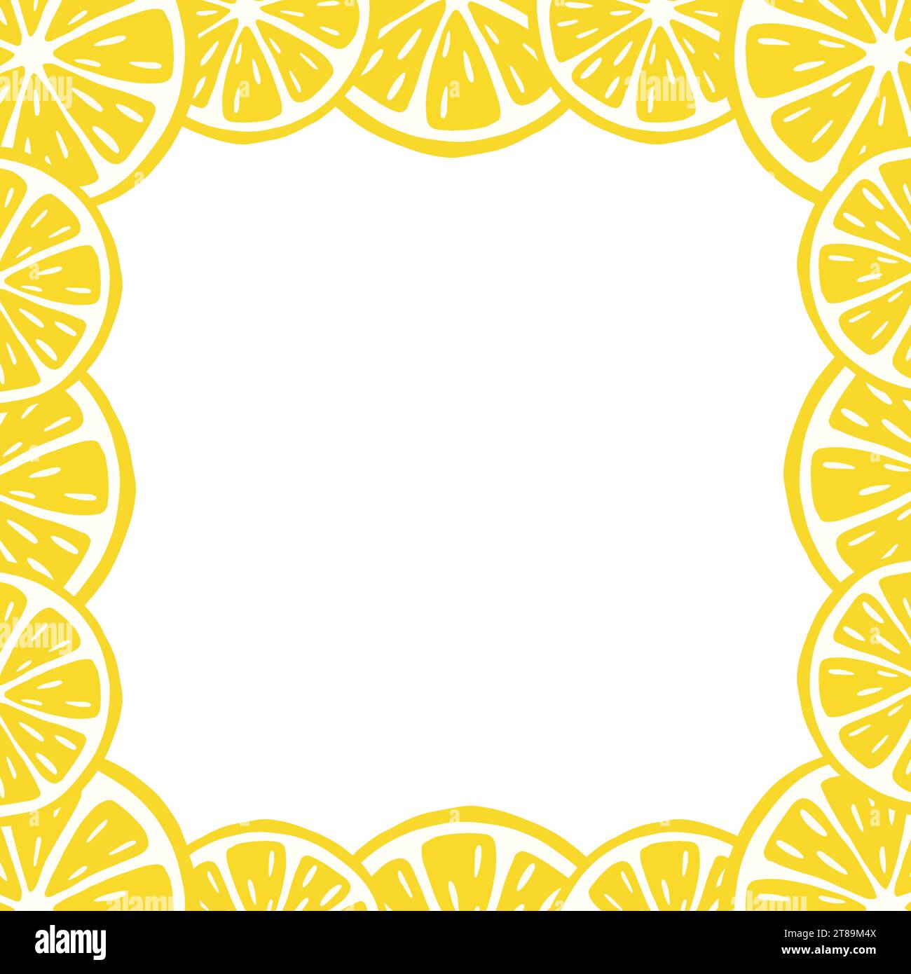 Border of lemon slices. Composition of citrus fruits. Vector ...