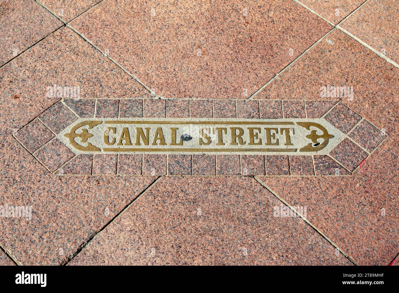 copper inlet canal street at sidewalk downtown New Orleans, Louisiana ...