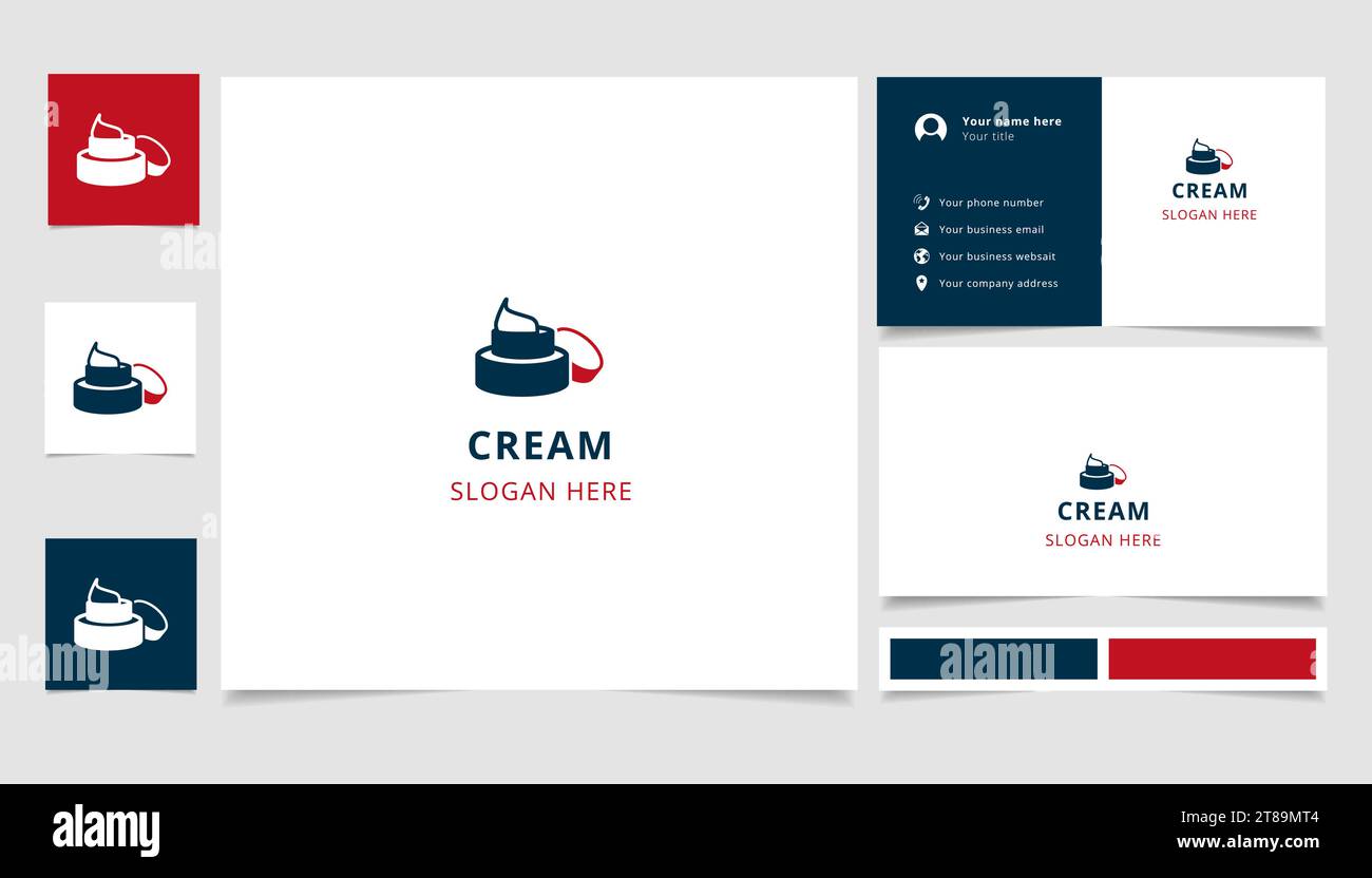 Cream logo design with editable slogan. Branding book and business card ...