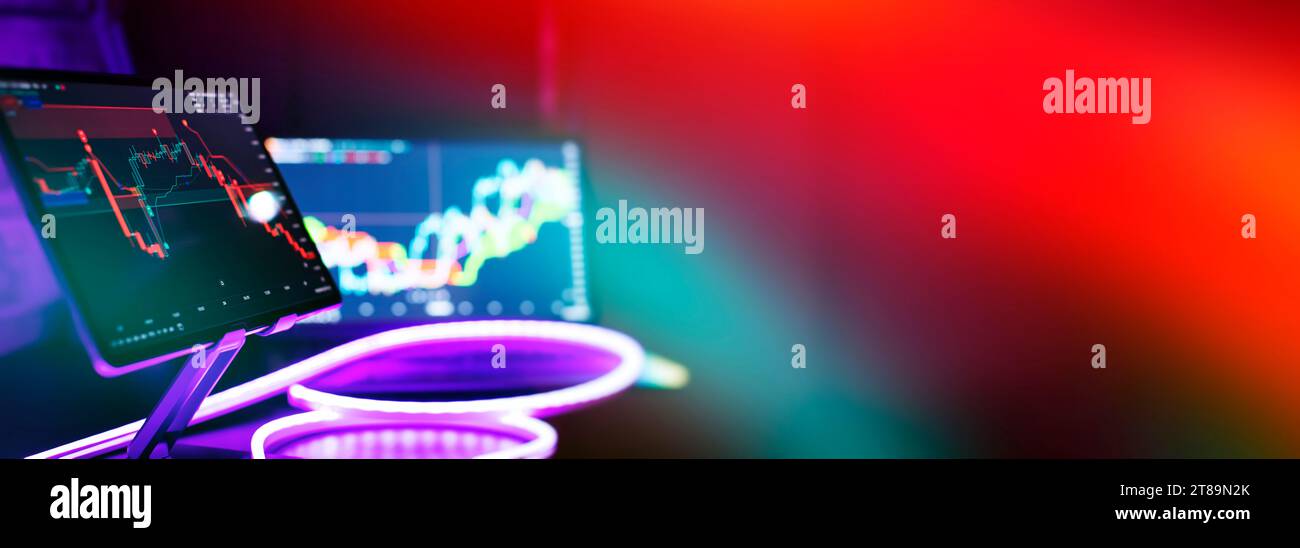 Economic graph with diagrams on the stock market, for business and ...