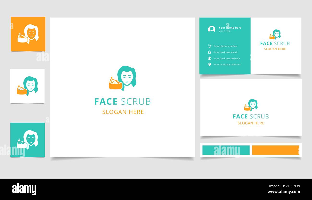 Face scrub logo design with editable slogan. Branding book and business ...